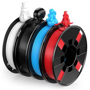 entina 4 colors pla 3d printer filament for tina 2, dimensional accuracy +/- 0.02mm, 1.75mm 200g 3d printer filament bundle for 3d printers