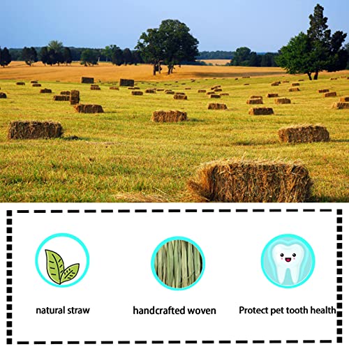 kathson Grass Mats for Rabbit,Bunny Natural Handcrafted Woven Bed Small Animal Hay Bedding Nest Rabbits Chew Toy Bedding for Guinea Pig Chinchillas Dogs Hamsters(8 PCS)