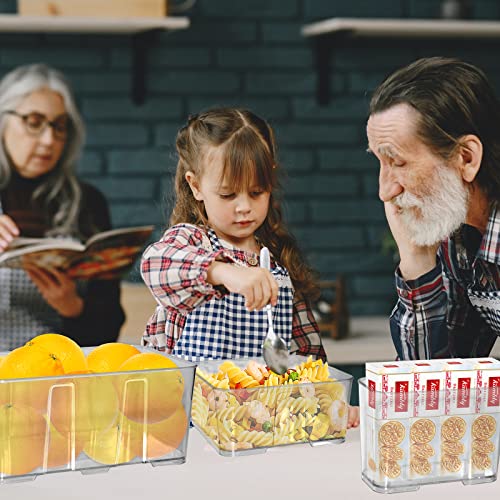 Adadmei Airtight Food Storage Container 6 PCS Set Clear Plastic Big Capacities Canisters For Cereal, Clear Fridge Organizers for Kitchen, Freezer, Countertops, Cabinets Stackable Pantry Organizer Bins