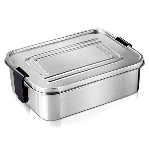 AOHEA Stainless Steel Bento Lunch Box for Kids: BPA FREE Bento Box 1200ml Leak Proof Lunch Box 304 Stainless Steel Kids Bento Box Metal Lunch Box for Kids and Adults