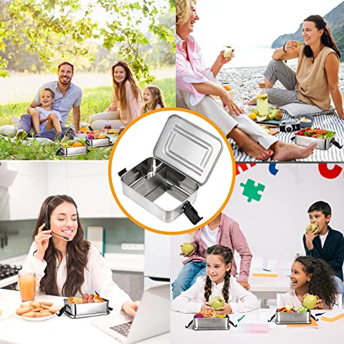 AOHEA Stainless Steel Bento Lunch Box for Kids: BPA FREE Bento Box 1200ml Leak Proof Lunch Box 304 Stainless Steel Kids Bento Box Metal Lunch Box for Kids and Adults