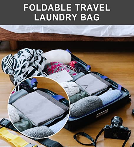 VividPaw Laundry Bag Extra Large Heavy Duty, Laundry Backpack for College students, Travel Laundry Bags with Adjustable Strap, Pockets and Handle, Dirty Clothes Hamper, College Dorm Room Essentials (Grey)