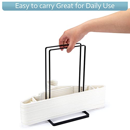 HAKDAY Portable Hanger Organizer Rack, 1PC Metal Hanger Stacker Black Hanger Caddy Hangers Storage for Closet Laundry Dry Cleaning Room