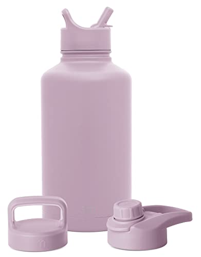 Simple Modern Water Bottle with Straw, Handle, and Chug Lid Vacuum Insulated Stainless Steel Metal Thermos Bottles | Half Gallon Leak Proof BPA-Free Flask | Summit Collection | 64oz, Lavender Mist