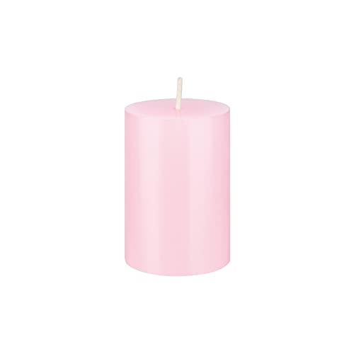 SRG 1 pc Unscented Pink Round Pillar Candle, Hand Poured Premium Wax Candles 2 Inch x 3 Inch, Home Décor, Wedding Receptions, Baby Showers, Birthdays, Celebrations, Party Favors & More