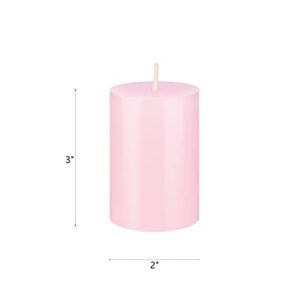 SRG 1 pc Unscented Pink Round Pillar Candle, Hand Poured Premium Wax Candles 2 Inch x 3 Inch, Home Décor, Wedding Receptions, Baby Showers, Birthdays, Celebrations, Party Favors & More