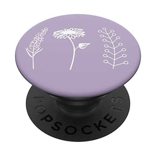 Wildflowers Minimalist Light Pastel Purple Floral Pattern PopSockets Swappable PopGrip