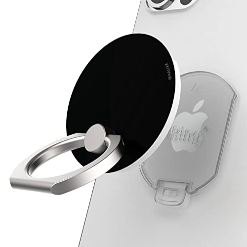 iRing Pop, Made in Korea, Wireless Charging Friendly Phone Holder - Cell Phone Ring Grip Finger Holder and Stand Compatible with iPhone 12,13 & 14 Series, Galaxy, and Other Smartphones (Black)