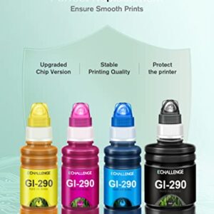 ECHALLENGE Compatible Ink Bottle Replacement for GI290 GI-290 G1200 G2200 G3200 G4200 G4210 (5-Pack 2Black Cyan Magenta Yellow)