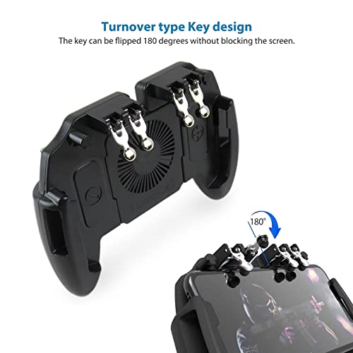 Mobile Game Controller with Cooling Fan/Phone Holder/Finger Sleeves oystick for Android iPhone Mobile Game Pad Trigger Controller Gaming Smartphone of Command Cellphone