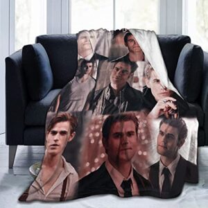 stefan salvatore throw blanket super soft fleece blanket for couch bed sofa car，lightweight plush blankets for women men kid bedroom living rooms office all season 50"x40"