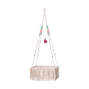 wodmb cats hanging bed cotton pet nest cat dog hammock thread toy swing bohemian wall hanging (color : a, size : one size)