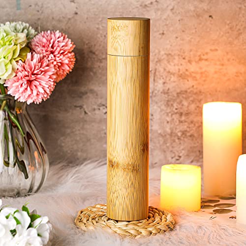 4 Pieces Bamboo Scattering Cremation Ash Scattering Urns for Human Adult Small Urns Tube Keepsake Urn and Black Velvet Bag Scattering Urns Human Ashes Caskets for Humans Male Women PET Dog Cat Ashes