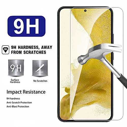 Sobrilli 2Pack Tempered Glass Screen Protector for Samsung Galaxy S22, 2Pack Camera Lens Protector For Galaxy S22, HD Clear Tempered Glass Compatible for Galaxy S22 Glass Screen Protector