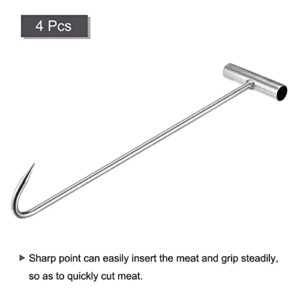 uxcell 15.35inch T-Handle Meat Boning Hook, Galvanized T Hooks for Kitchen Butcher Shop Restaurant 4Pcs