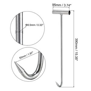 uxcell 15.35inch T-Handle Meat Boning Hook, Galvanized T Hooks for Kitchen Butcher Shop Restaurant 4Pcs