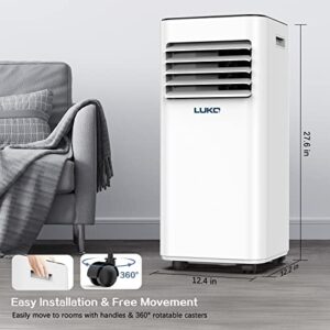 LUKO Portable Air Conditioner 10000 BTU, Cooling, Fan, Dehumidifier, 3-in-1 AC Unit Portable for Rooms up to 450 Sq. Ft, Low Noise Air Conditioner with Remote Control and Window Kits