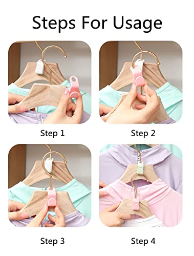 Woonsoon 40 Pcs Clothes Hanger Connector Hooks, Outfit Hangers, Hanger Extender Clips, Cascading Hanger Hooks, Space Saving Wardrobe Clothing Outfit Hangers Hooks for Organizer Closet Cabinet