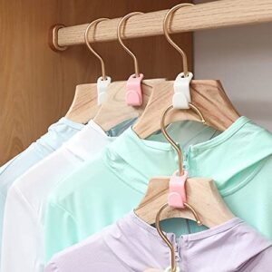 Woonsoon 40 Pcs Clothes Hanger Connector Hooks, Outfit Hangers, Hanger Extender Clips, Cascading Hanger Hooks, Space Saving Wardrobe Clothing Outfit Hangers Hooks for Organizer Closet Cabinet