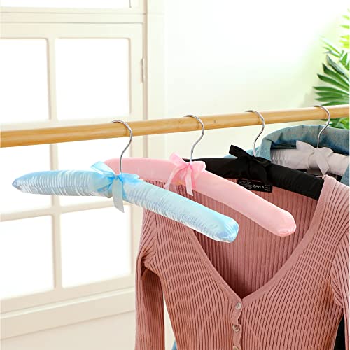 12 Packs Padded Sweater Hangers No Shoulder Bump Anti Slip Padded Hangers for Women Large Satin Padded Coat Hangers for Clothes Sweaters Dresses Suits