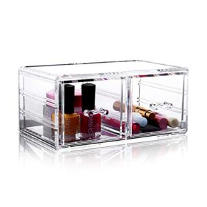 mdhand acrylic desk organizer, acrylic desk drawer organizer and accessories for home kitchen, office items, makeups, acrylic stackable cosmetic organizer drawers