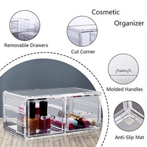 MDHAND Acrylic Desk Organizer, Acrylic Desk Drawer Organizer and Accessories for Home Kitchen, Office Items, Makeups, Acrylic Stackable Cosmetic Organizer Drawers