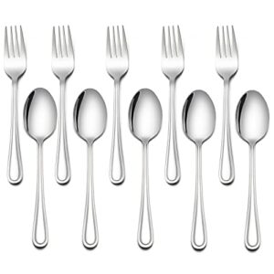 lianyu 10-piece children silverware set, kids forks and spoons silverware set, stainless steel toddler utensils flatware set, child cutlery set for home preschools, dishwasher safe