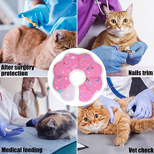 Johoxton Cat Cone Cat Cone Collar Soft Cat Recovery Collar After Surgery Cat Cones to Stop Licking Cat Donut Collar E Collar for Cats Puppy Dog (S, Pink)