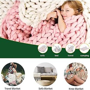 LIERITIYU 24x31 in Chunky Knit Blanket Throw, Giant Knitted Blanket, Knot Blanket Adult - Chunky Yarn Large Knit Blanket, Crochet Rope Blanket for Sofa, Bed (Brown 60x80)