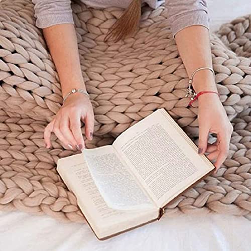 LIERITIYU 24x31 in Chunky Knit Blanket Throw, Giant Knitted Blanket, Knot Blanket Adult - Chunky Yarn Large Knit Blanket, Crochet Rope Blanket for Sofa, Bed (Brown 60x80)