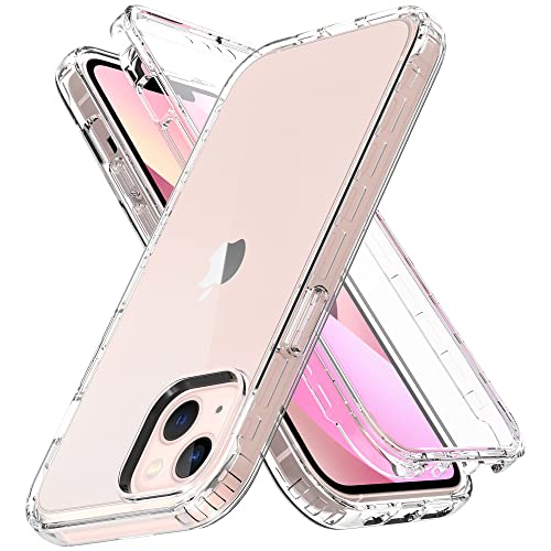 TRUIRON Design for iPhone 13 Mini Clear Case with Built-in Screen Protector Full Body Protection Shockproof Rugged Heavy Duty Cover 2021 5.4 Inch (Clear)