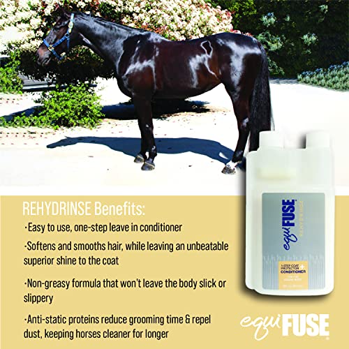 EquiFUSE Rehydrinse 1-Step Coat Protector + Conditioner for Horses | Fortifies and Strengthens The Horse's Coat | Protects Against Dehydration (64 oz)