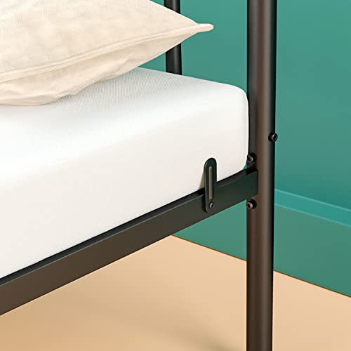 Ciays Queen Size Metal Platform Bed Frame Mattress Foundation with Sturdy Steel Headboard and Footboard No Box Spring Needed Under Bed Storage Steel Slats, Black