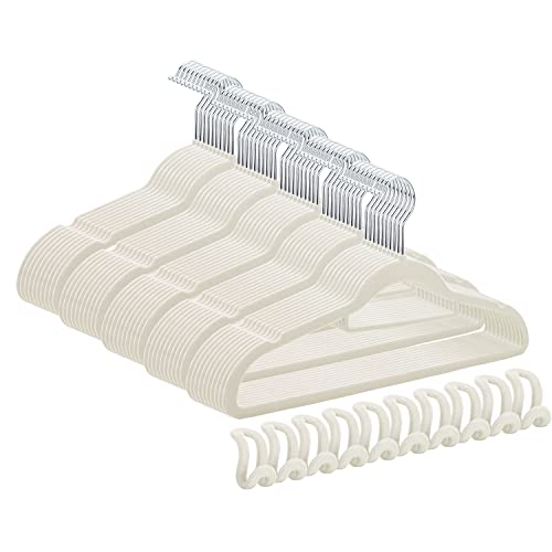 50+10 Pack Non-Slip Velvet Hangers Suit Clothes Hanger Space Saving Hangers 15~20LBS Heavy Duty Hangers 16.5inch