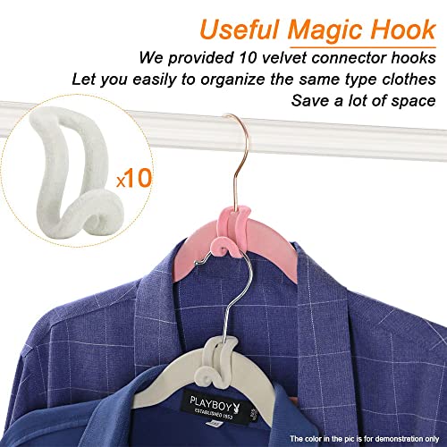 50+10 Pack Non-Slip Velvet Hangers Suit Clothes Hanger Space Saving Hangers 15~20LBS Heavy Duty Hangers 16.5inch