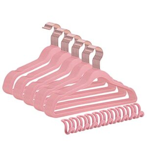 50+10 pack non-slip children's clothes hangers velvet hangers space saving hangers 15~20lbs heavy duty hangers 13.8"