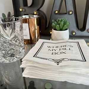 Funny Cocktail Napkins | Fun & Witty Paper Beverage Napkins for Adult Birthday Parties | 8 Different Phrases | 40 Pack in White