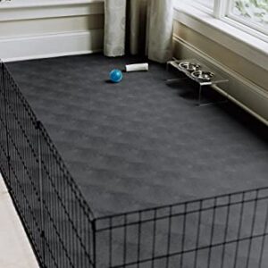 G-Floor for Pets Levant Texture Protective Vinyl Floor Covering for Hardwood, Concrete, and Low-Pile Carpet - 7.5ft x 17ft Slate Grey