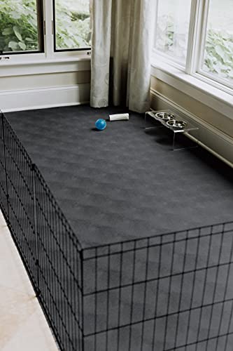 G-Floor for Pets Levant Texture Protective Vinyl Floor Covering for Hardwood, Concrete, and Low-Pile Carpet - 7.5ft x 17ft Slate Grey