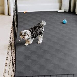 G-Floor for Pets Levant Texture Protective Vinyl Floor Covering for Hardwood, Concrete, and Low-Pile Carpet - 7.5ft x 17ft Slate Grey