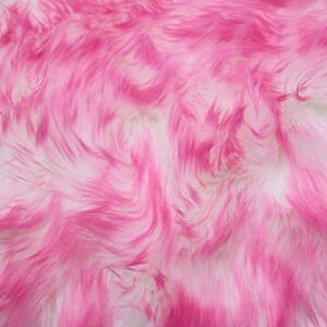 Texco Inc Candy Shade Frosted Tone Soft on a Medium Pile of 2" Newborn Cuddly Faux Fur Fabric, Ivory Pink 1 Yard