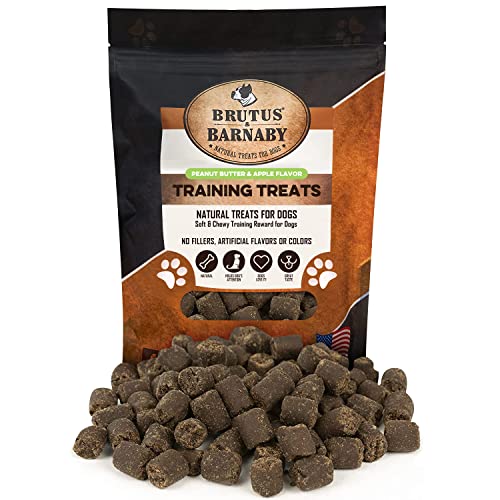 BRUTUS & BARNABY Training Treats for Dogs - Peanut Butter & Apple - All-Natural Healthy Low Calorie Vegan Treat - Great to Use for Rewards in Training Your Puppy Or Dog