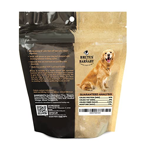 BRUTUS & BARNABY Training Treats for Dogs - Peanut Butter & Apple - All-Natural Healthy Low Calorie Vegan Treat - Great to Use for Rewards in Training Your Puppy Or Dog