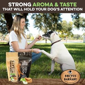 BRUTUS & BARNABY Training Treats for Dogs - Peanut Butter & Apple - All-Natural Healthy Low Calorie Vegan Treat - Great to Use for Rewards in Training Your Puppy Or Dog