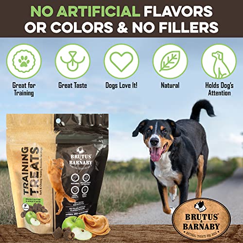 BRUTUS & BARNABY Training Treats for Dogs - Peanut Butter & Apple - All-Natural Healthy Low Calorie Vegan Treat - Great to Use for Rewards in Training Your Puppy Or Dog