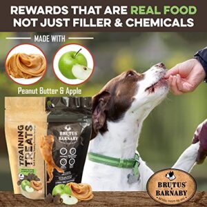 BRUTUS & BARNABY Training Treats for Dogs - Peanut Butter & Apple - All-Natural Healthy Low Calorie Vegan Treat - Great to Use for Rewards in Training Your Puppy Or Dog