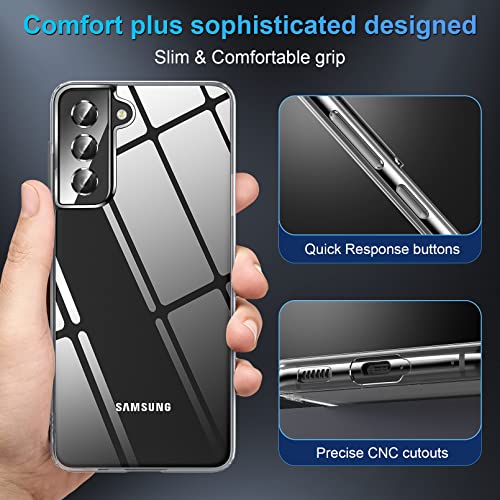 SUCGLES for Samsung Galaxy S21 FE 5G Case Clear Galaxy S21 Fe 5g Case [Anti-Yellowing] [Military Drop Protection] Shockproof Protective Slim Thin Women Men Phone Cover (Samsung S21fe, Ultra Clear)