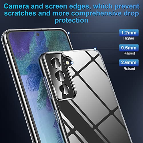 SUCGLES for Samsung Galaxy S21 FE 5G Case Clear Galaxy S21 Fe 5g Case [Anti-Yellowing] [Military Drop Protection] Shockproof Protective Slim Thin Women Men Phone Cover (Samsung S21fe, Ultra Clear)