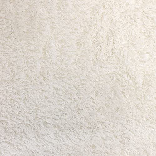 Texco Inc Fluffly Flokati Faux Fur Fabric-1 Yard, White