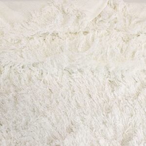 Texco Inc Fluffly Flokati Faux Fur Fabric-1 Yard, White